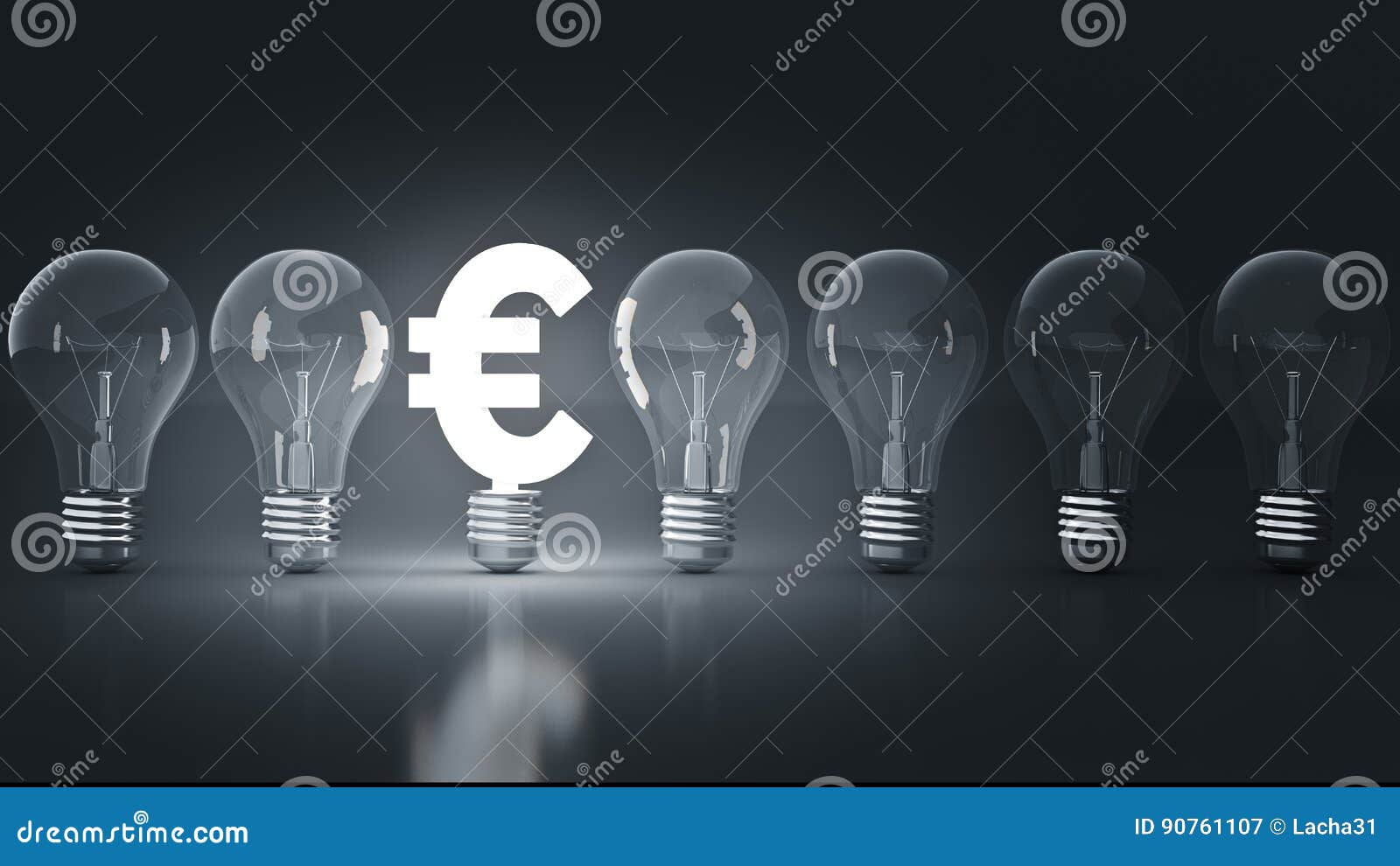 Luminous Euros Sign with Light Bulbs. Stock Illustration - Illustration ...