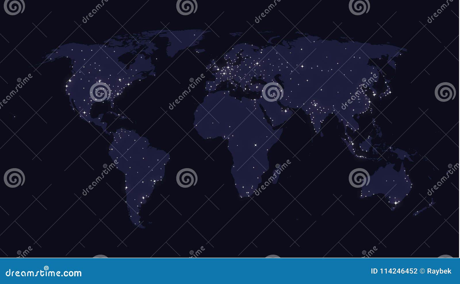 Night worls map stock illustration. Illustration of globe - 114246452
