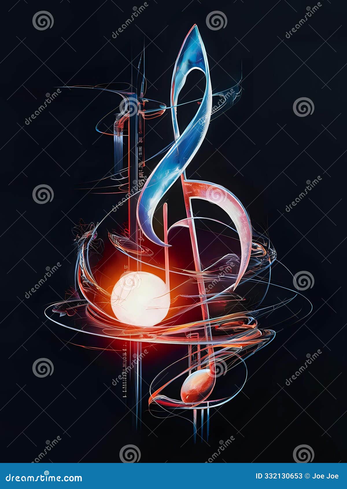 The Luminous Expression of Music Stock Illustration - Illustration of ...