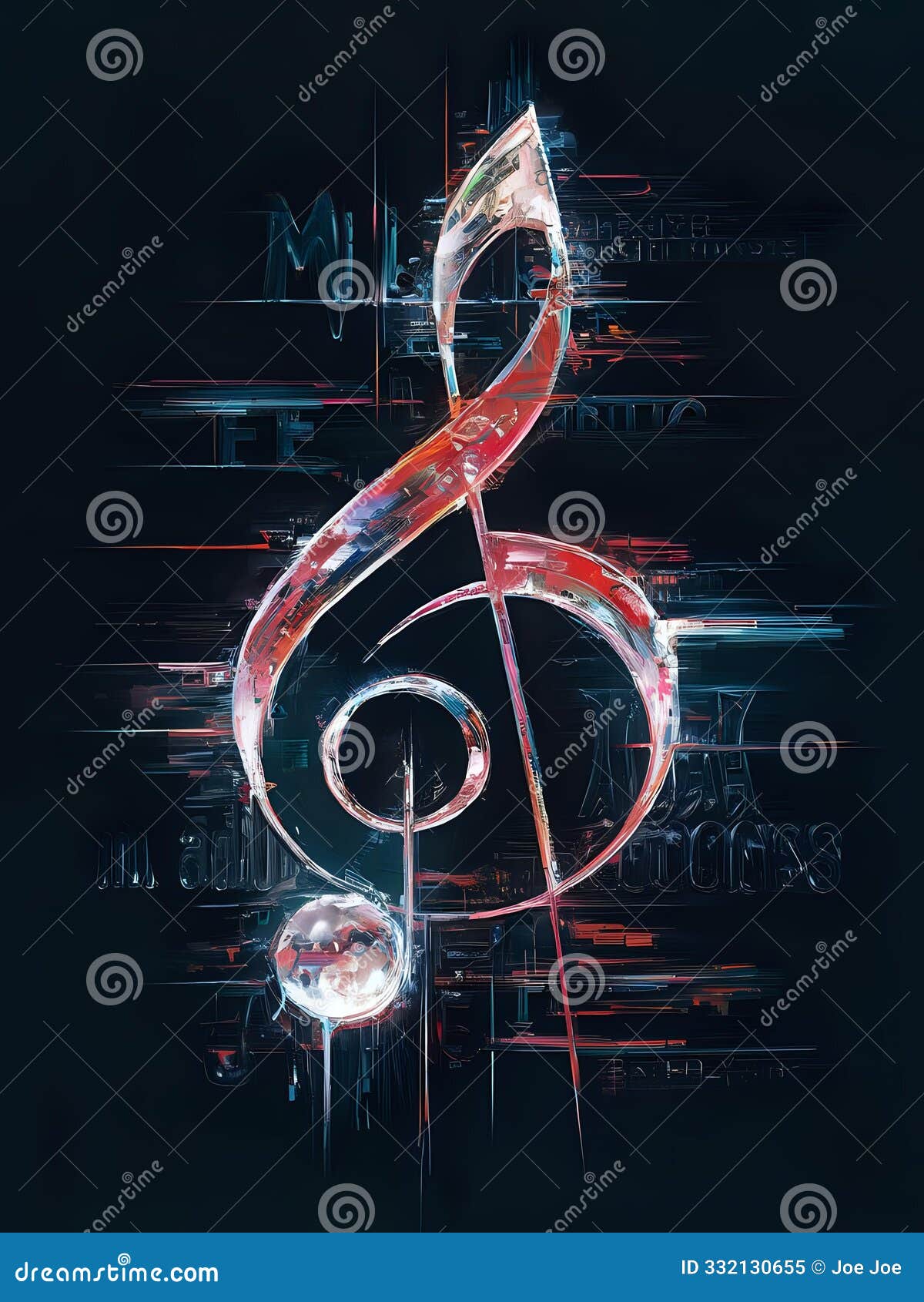 The Luminous Expression of Music Stock Illustration - Illustration of ...