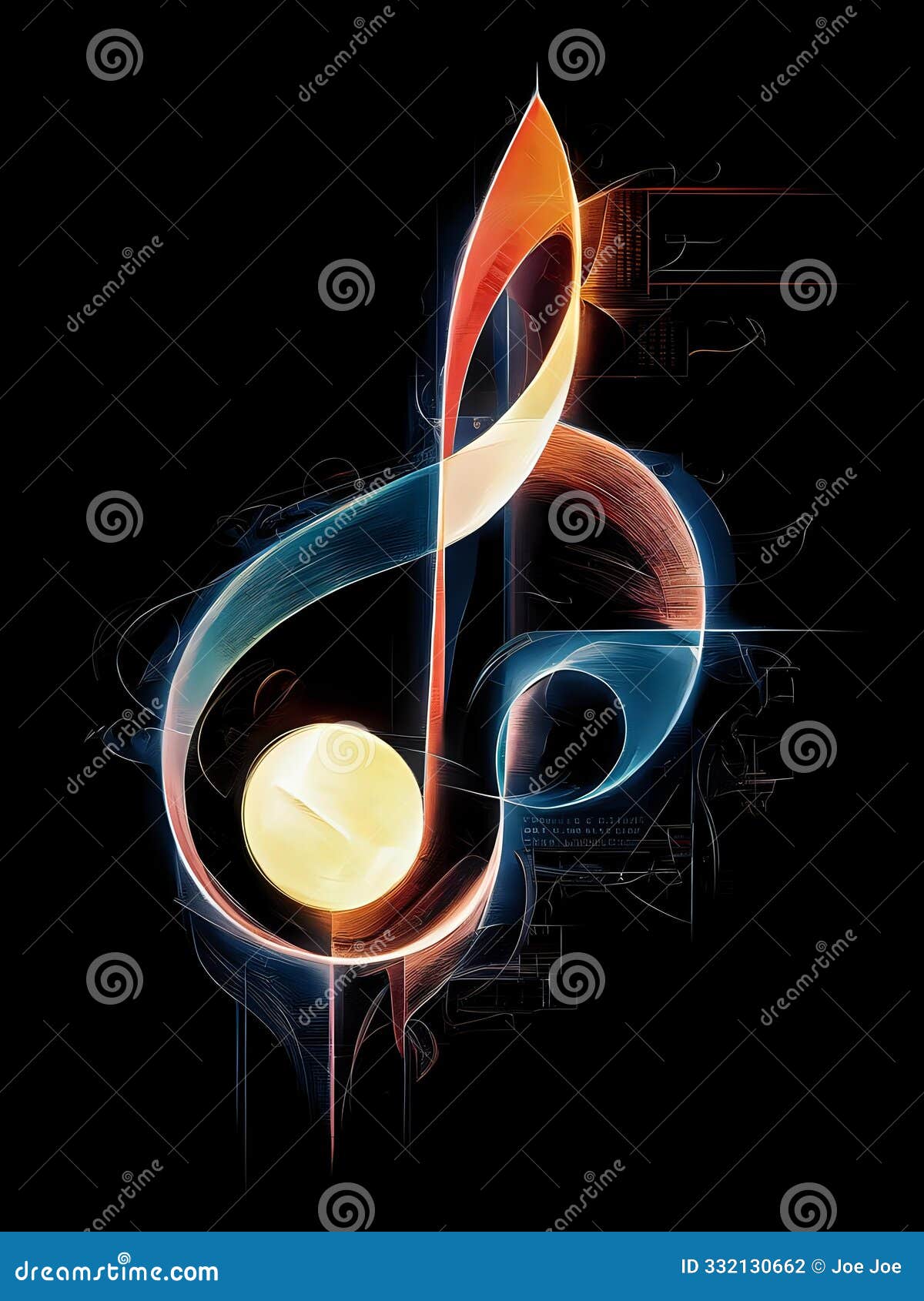 The Luminous Expression of Music Stock Illustration - Illustration of ...