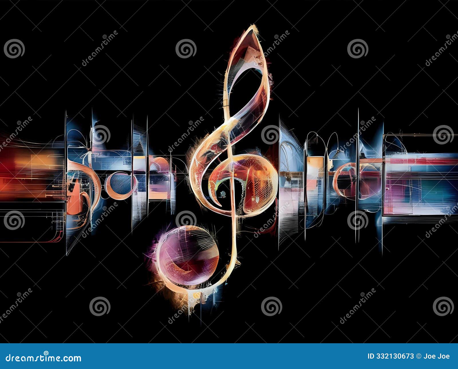 The Luminous Expression of Music Stock Illustration - Illustration of ...