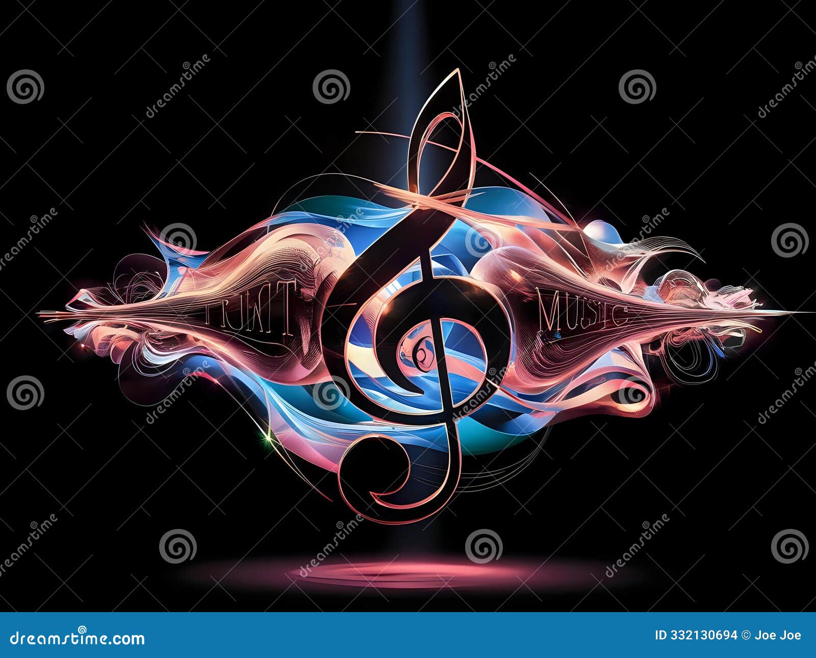 The Luminous Expression of Music Stock Illustration - Illustration of ...