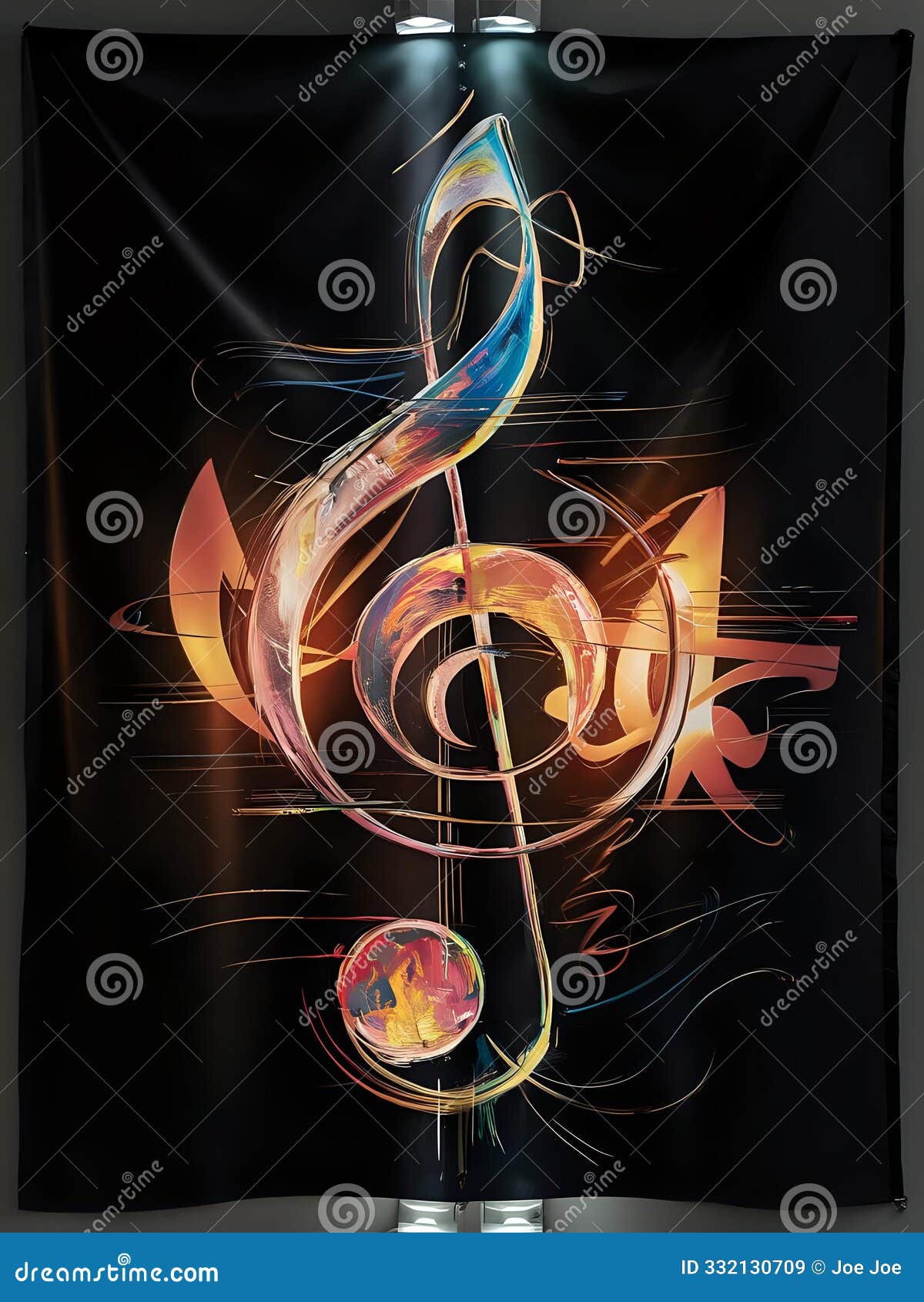 The Luminous Expression of Music Stock Illustration - Illustration of ...