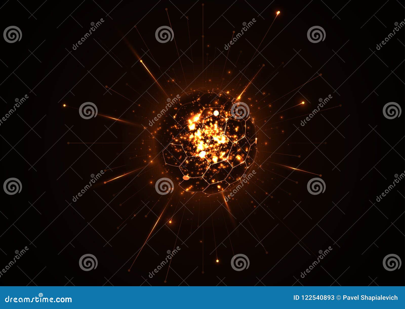 Luminous Geometric Exploding Figure Stock Illustration - Illustration ...