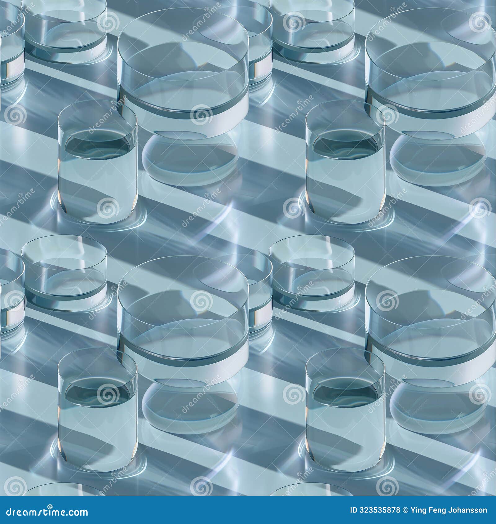 Luminous, Glass Cylinders Interlock in a Captivating, Seamless Pattern ...