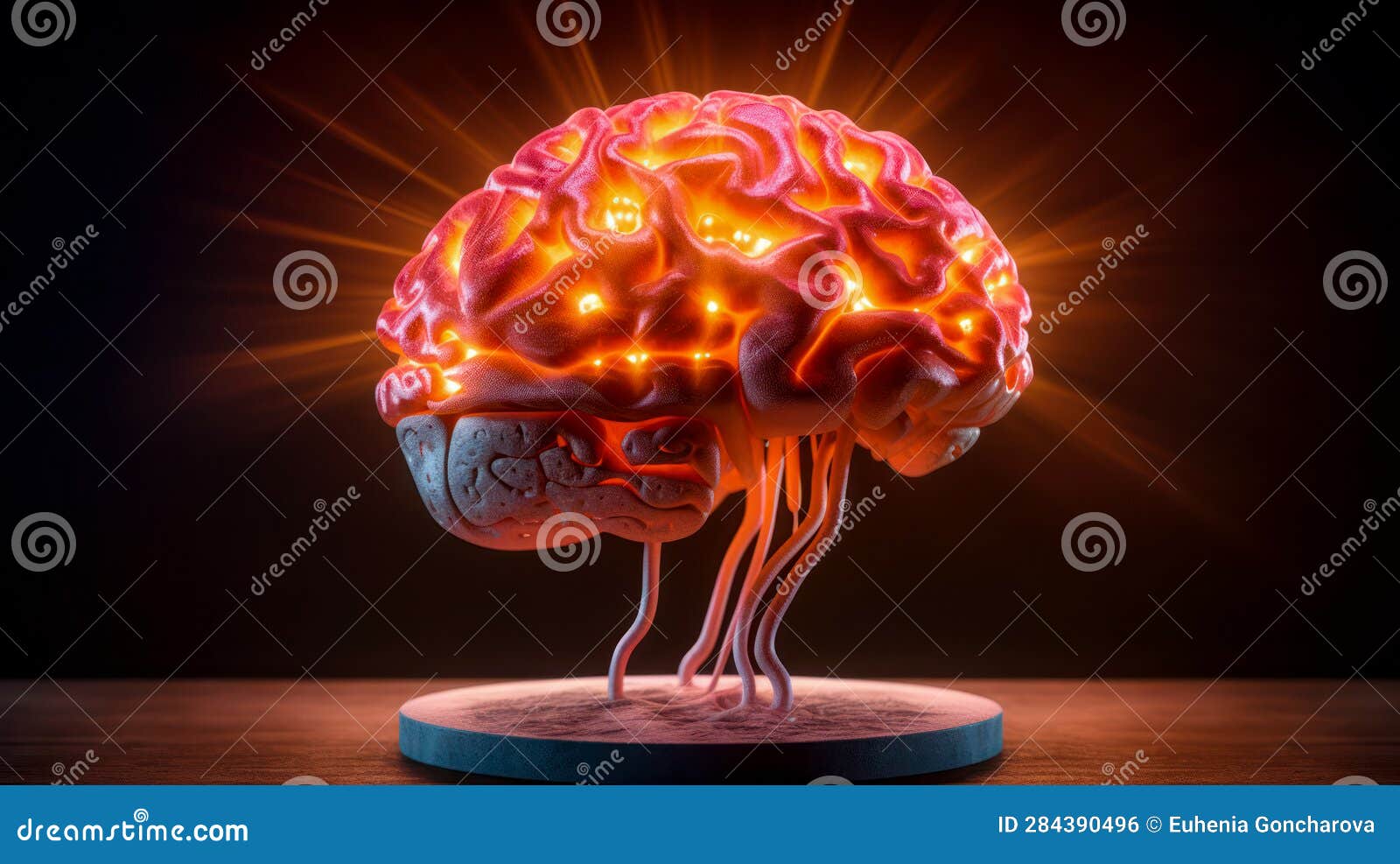 Luminous Glowing Human Brain, Superdevelopment Man of the Future ...