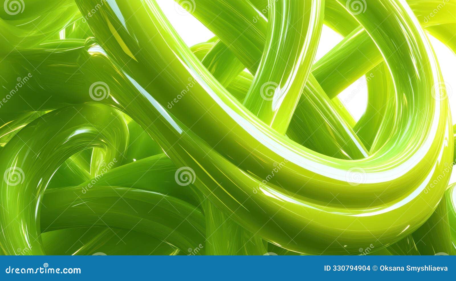 Luminous Green Abstract Swirls Digital Art Background Stock Photo ...