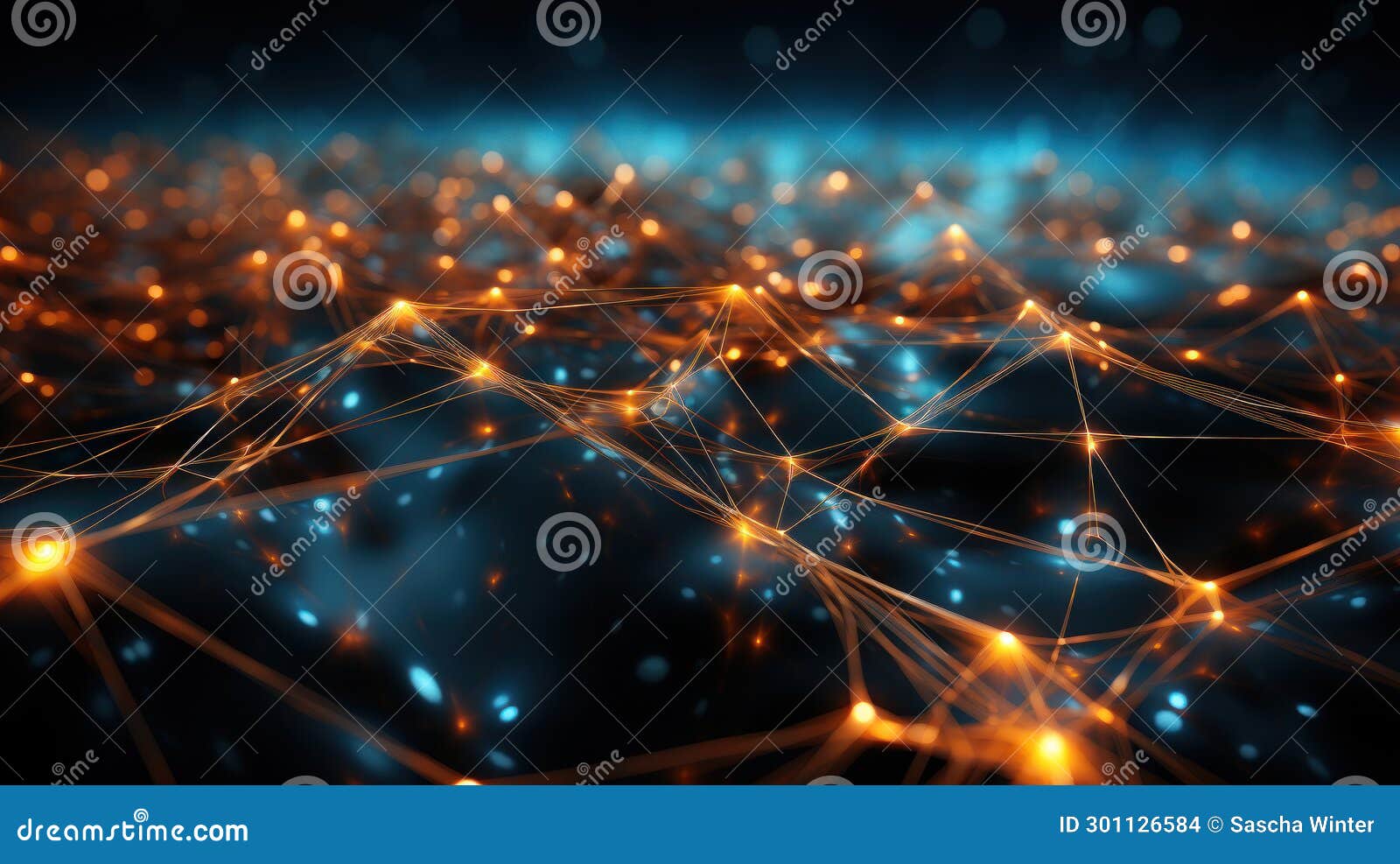 Luminous Grid Nexus: Illuminated Intersections Stock Illustration ...