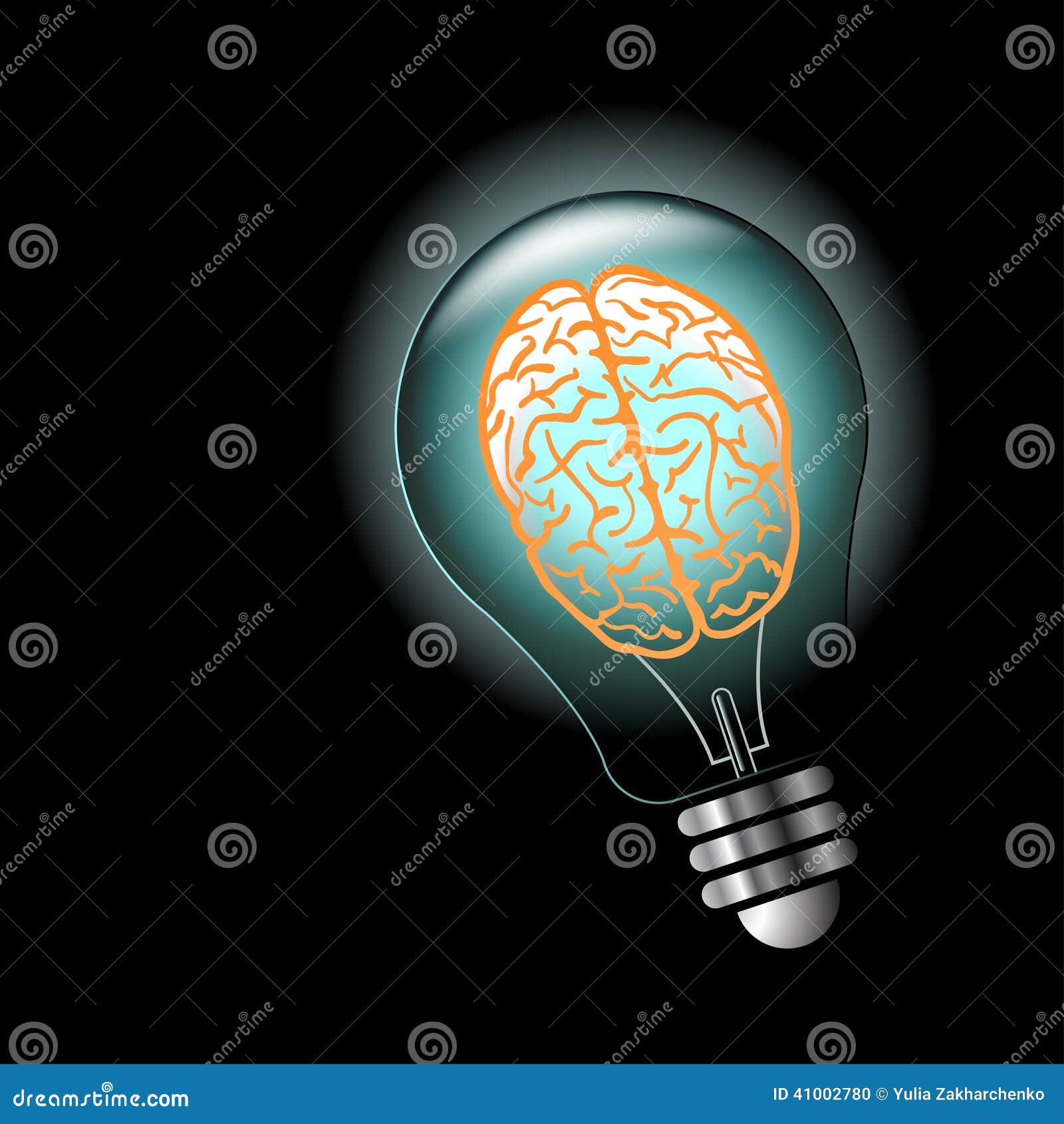 Luminous Idea Light Bulb Brain Inside Stock Illustrations – 61 Luminous ...