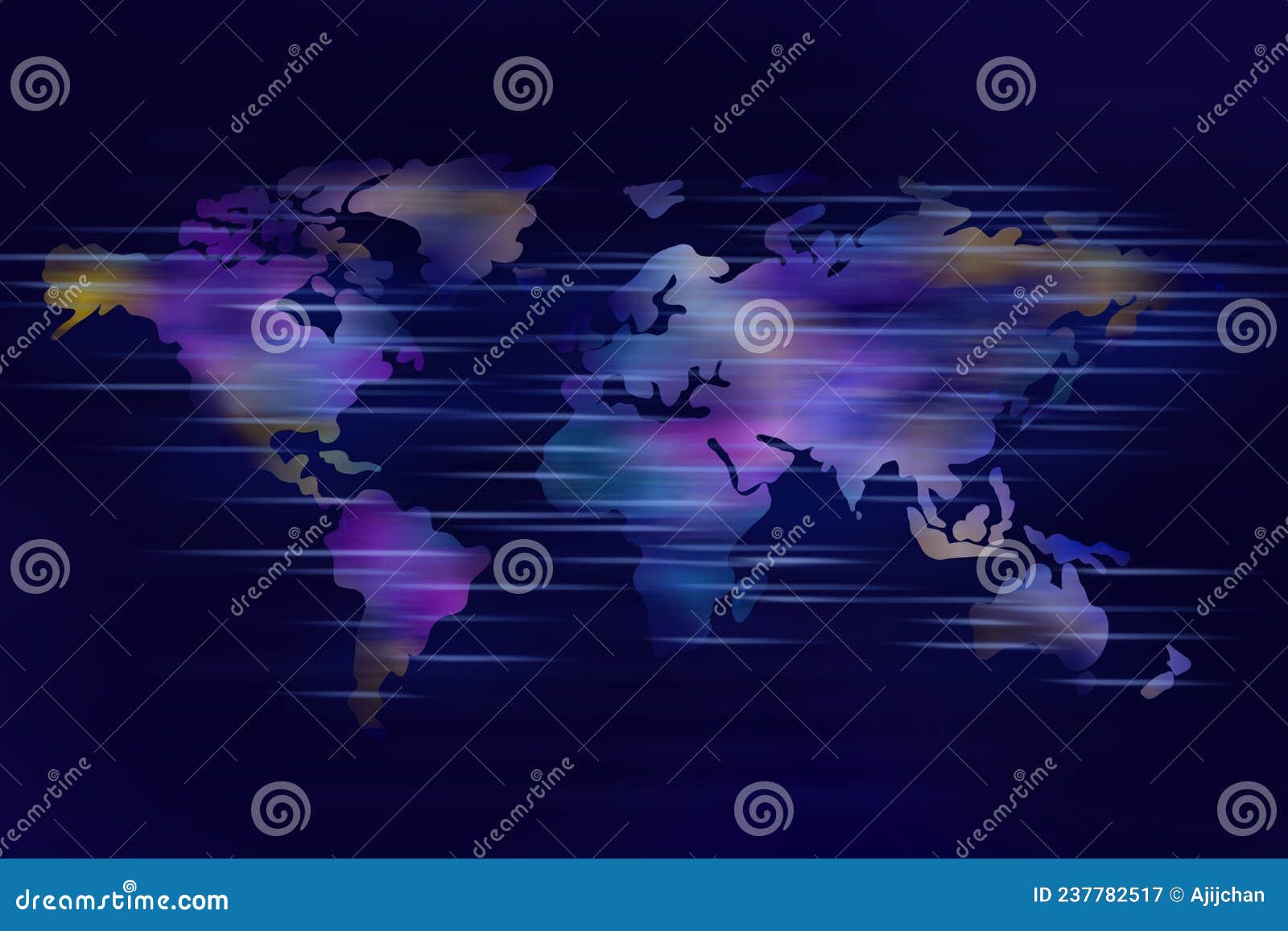 Luminous World Map Cartoon Vector | CartoonDealer.com #47304805