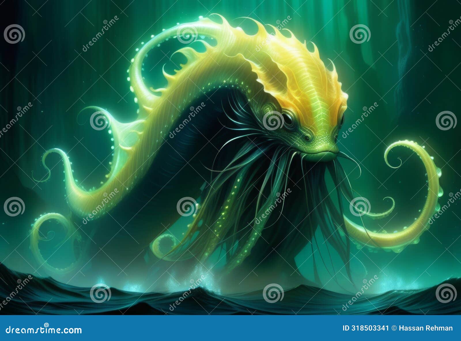 The Luminous Leviathan Of The Digital Anime World Stock Photography ...