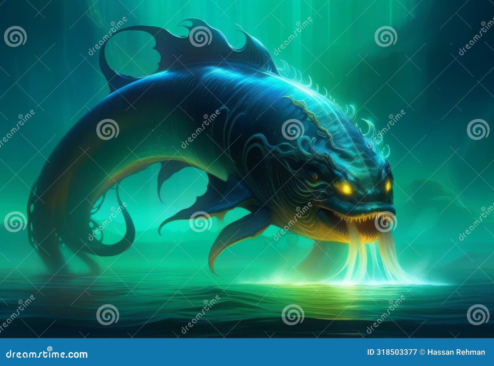 The Luminous Leviathan Of The Digital Anime World Stock Photography ...