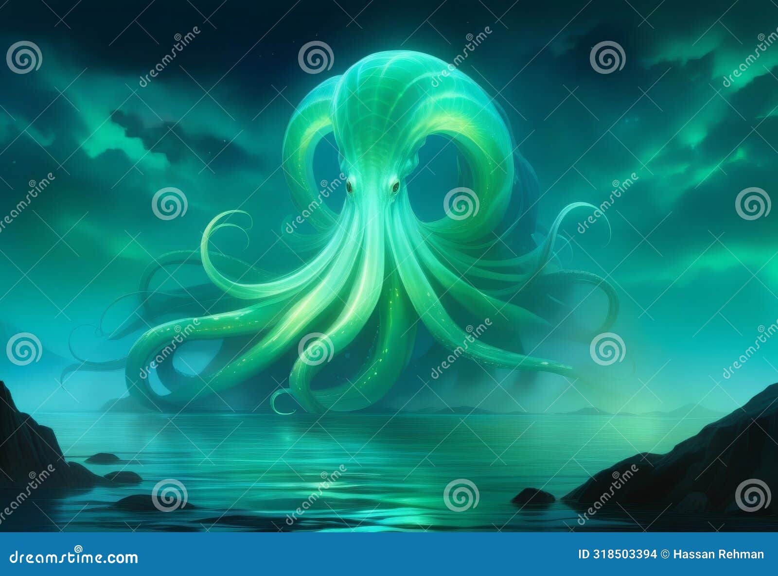 A Digital Anime Art Of Cute Green Dragon, Wirh The Fresh Mandarin ...