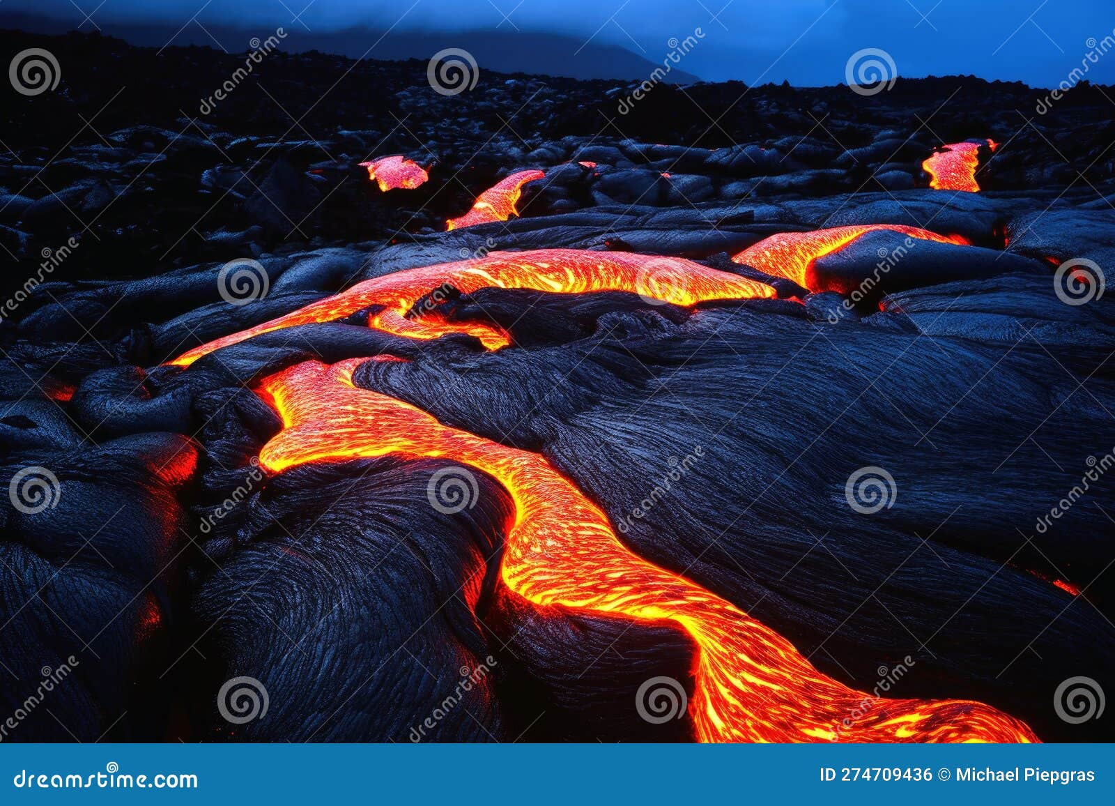 A Luminous Magma Flow in a Lava Field Created with Generative AI ...