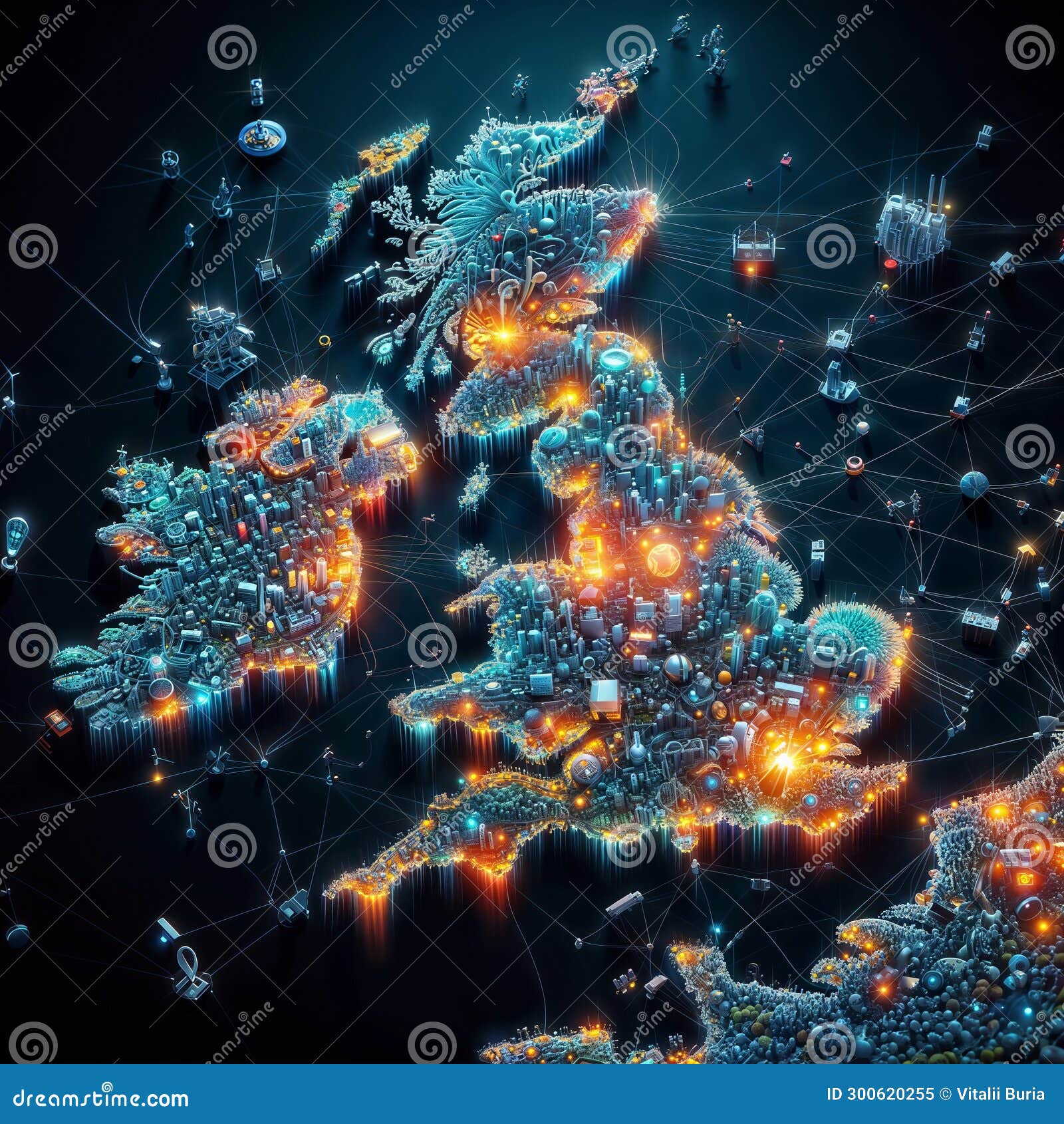 Luminous Map Showcases the UK S Power Network, Glowing Flows Highlight ...