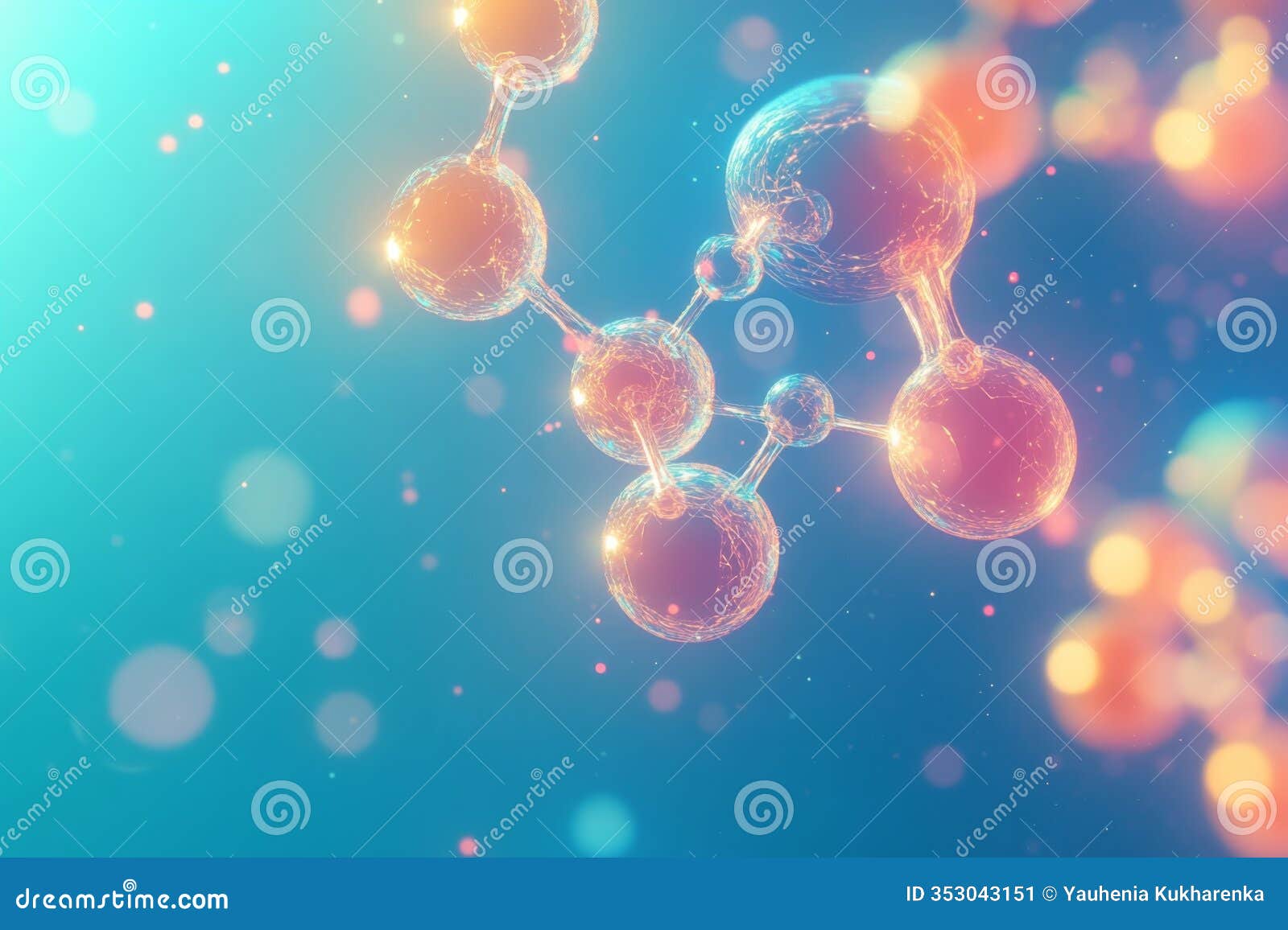Stylized Molecular Structures Illustration Cartoon Vector ...