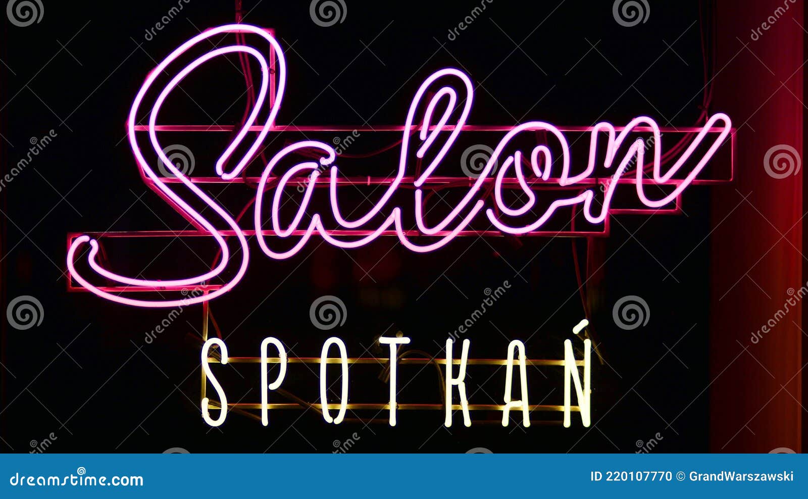 Luminous neon sign stock photo. Image of fragment, design - 220107770