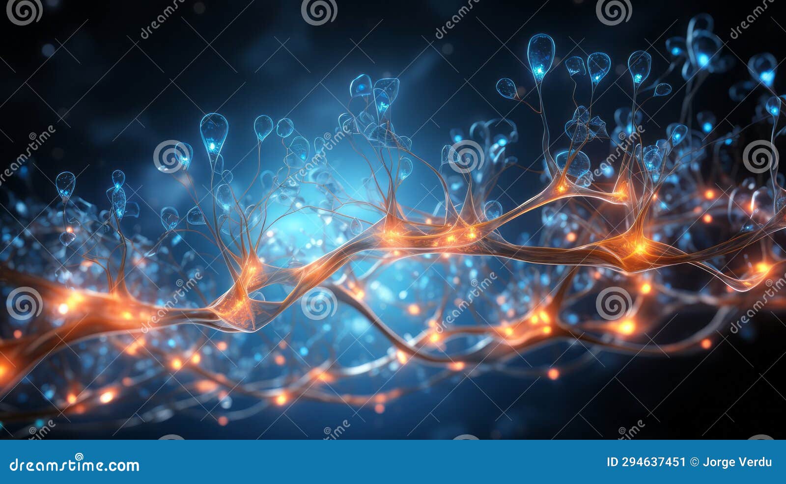 Luminous Neural Network Wallpaper on Blue Background Stock Image ...
