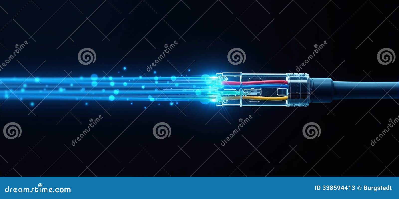Luminous Optical Fiber Cable for Connection and Data Transmission at ...