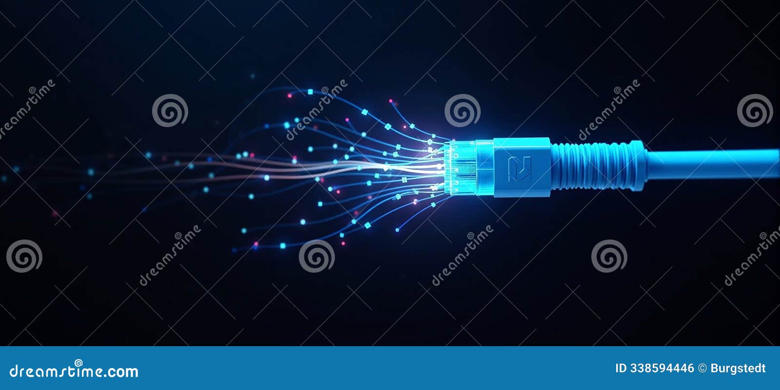 Luminous Optical Fiber Cable For Connection And Data Transmission At ...