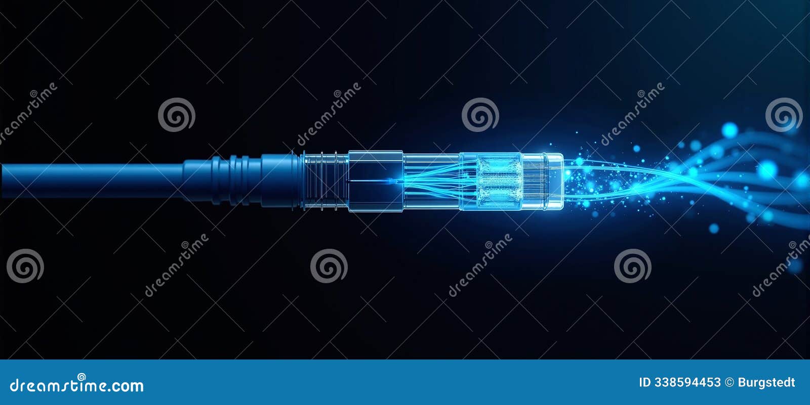 Luminous Optical Fiber Cable For Connection And Data Transmission At ...