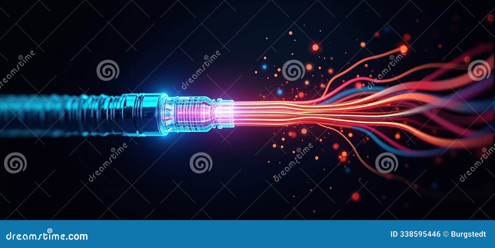 Luminous Optical Fiber Cable for Connection and Data Transmission at ...