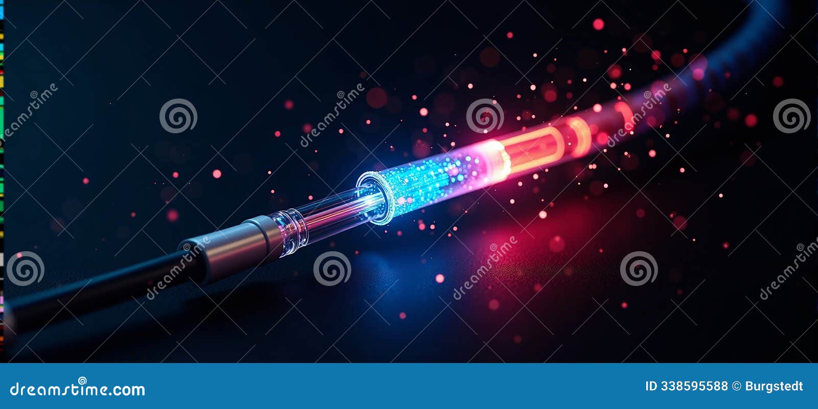 Luminous Optical Fiber Cable for Connection and Data Transmission at ...