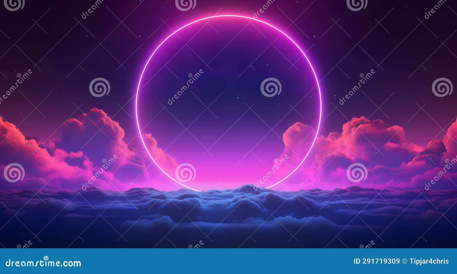 Luminous Phenomenon: Neon Cloud Halo in Starry Universe Stock ...