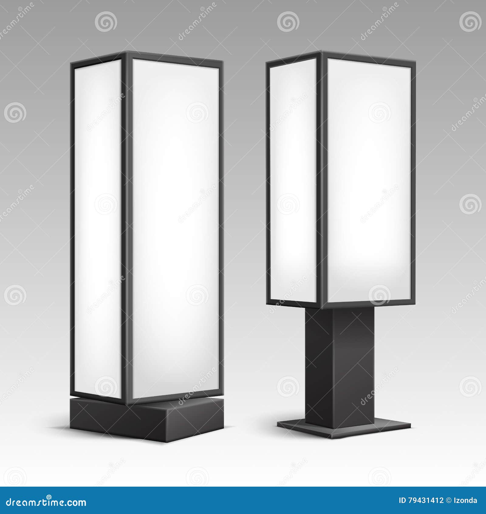 Luminous Rectangular Poster Stands Pillars For Indoor Advertising Front ...