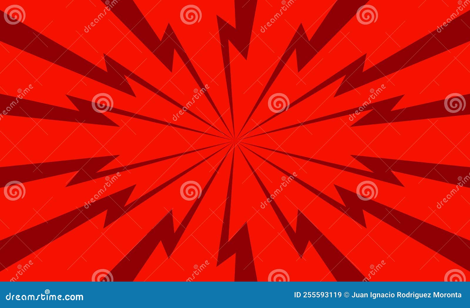 Luminous Red Lightning Background. Comic Book, Pop Art Style Stock ...