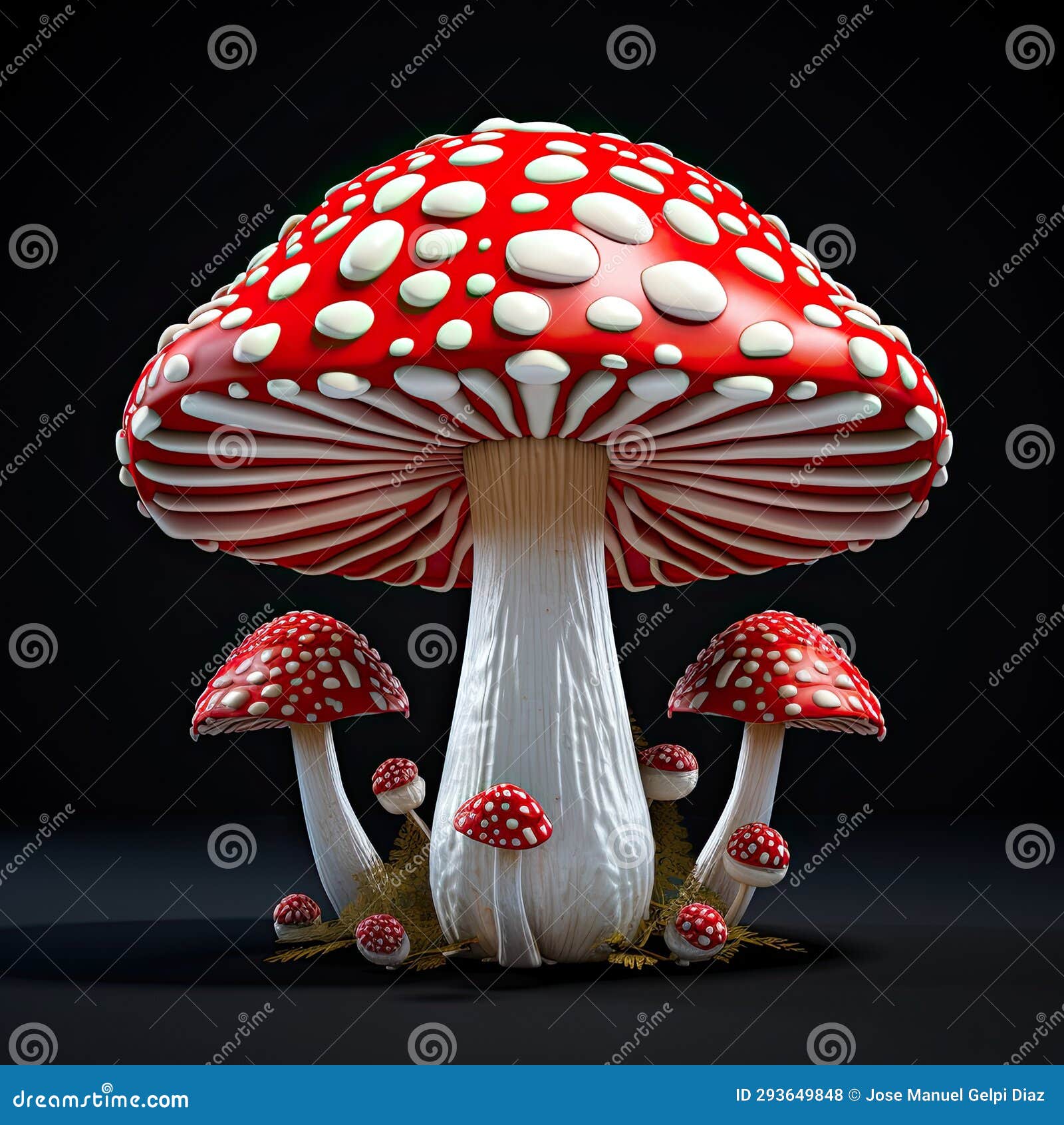 Luminous Red Toadstools Amidst Ferns: Nature S Detailed Masterpiece in ...