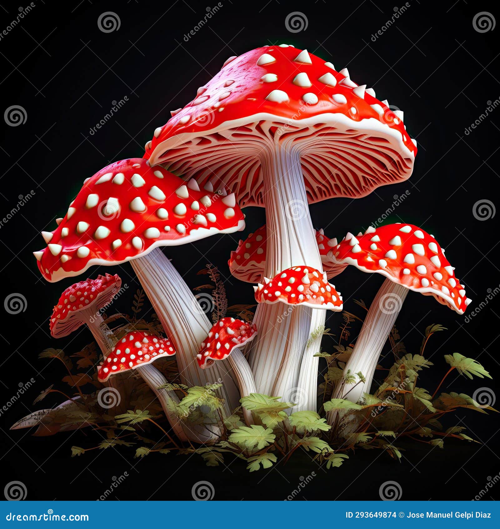 Luminous Red Toadstools Amidst Ferns: Nature S Detailed Masterpiece in ...