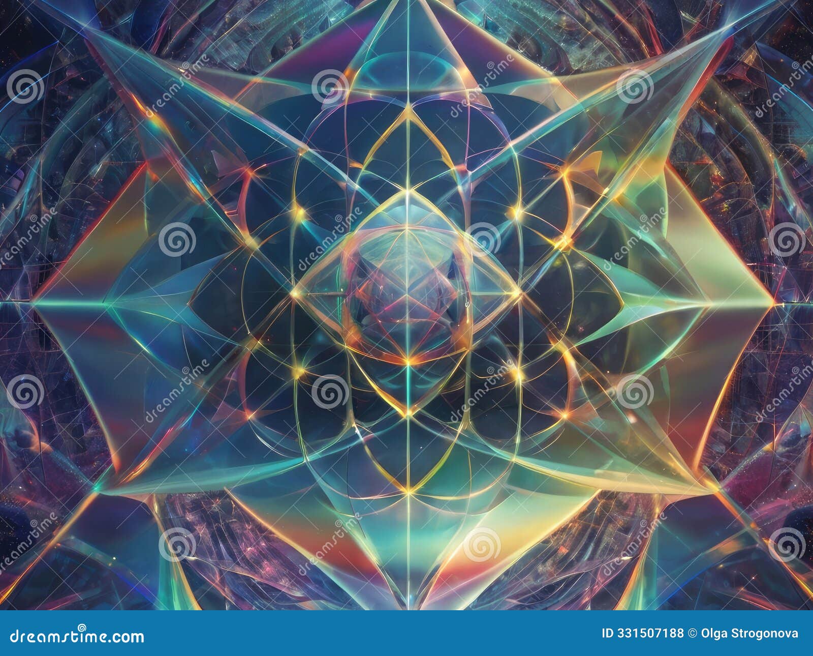 Luminous Sacred Geometry Symbols. Mysterious Background Stock Photo ...
