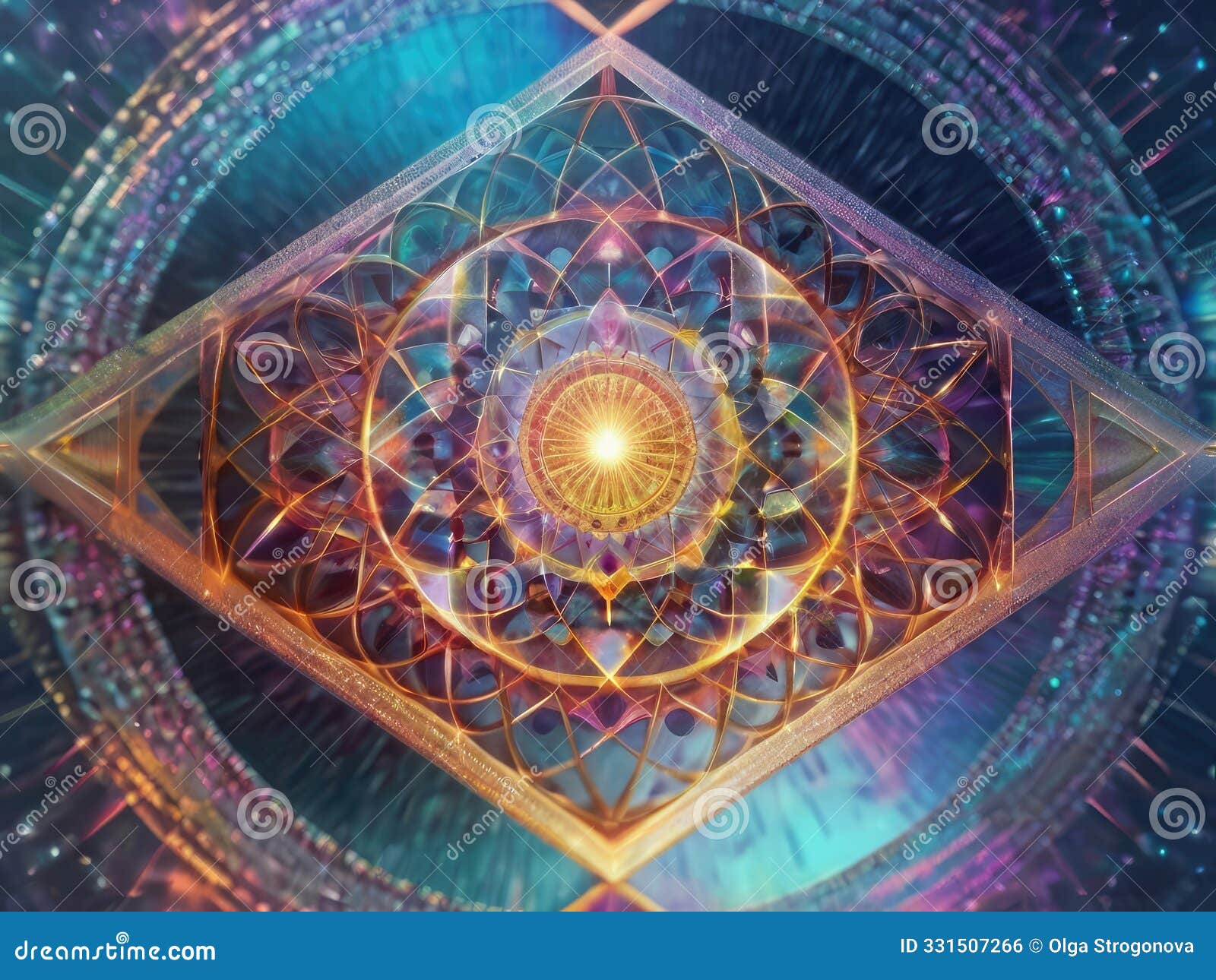 Luminous Sacred Geometry Symbols. Mysterious Background Stock Photo ...