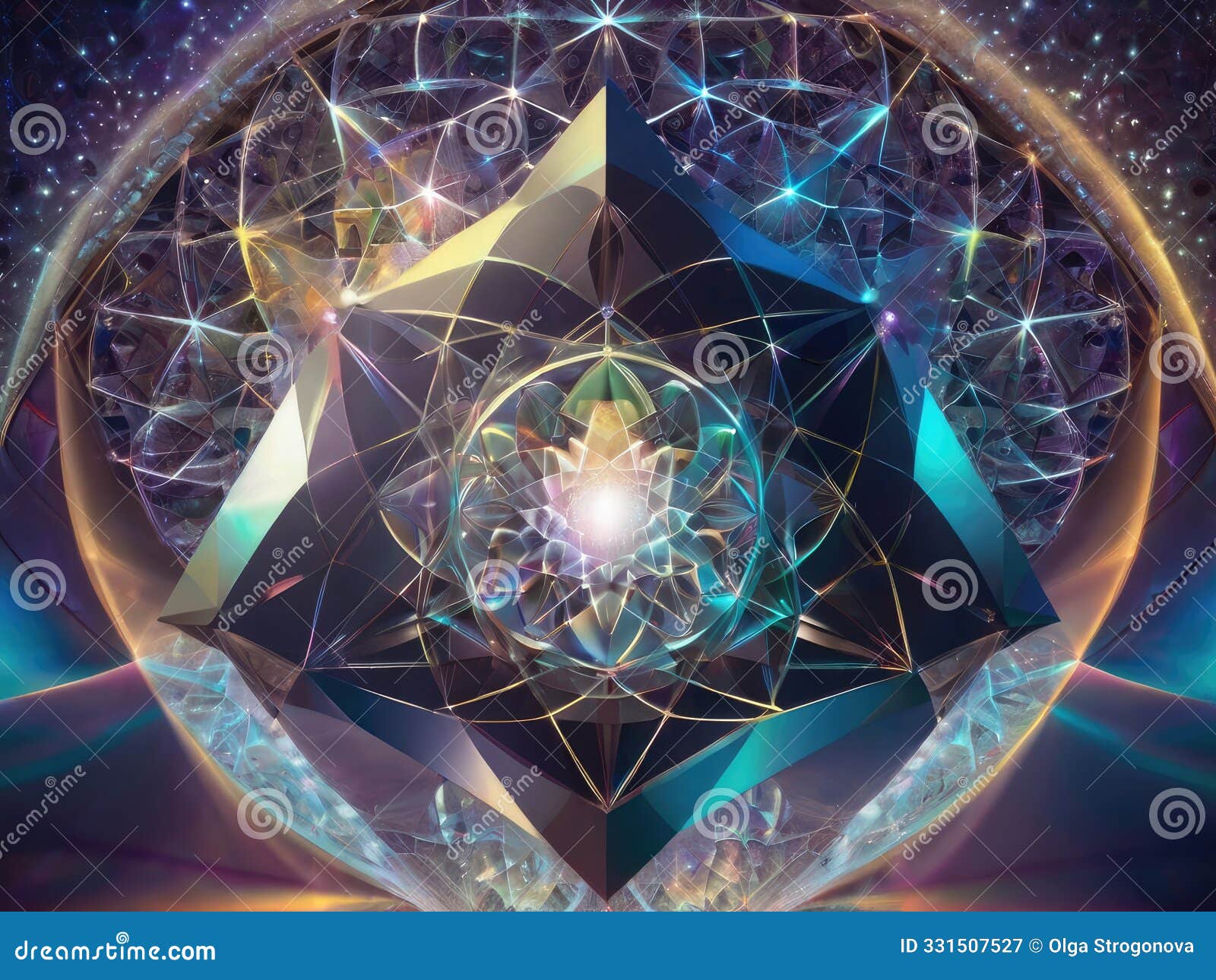 Luminous Sacred Geometry Symbols. Mysterious Background Stock Image ...