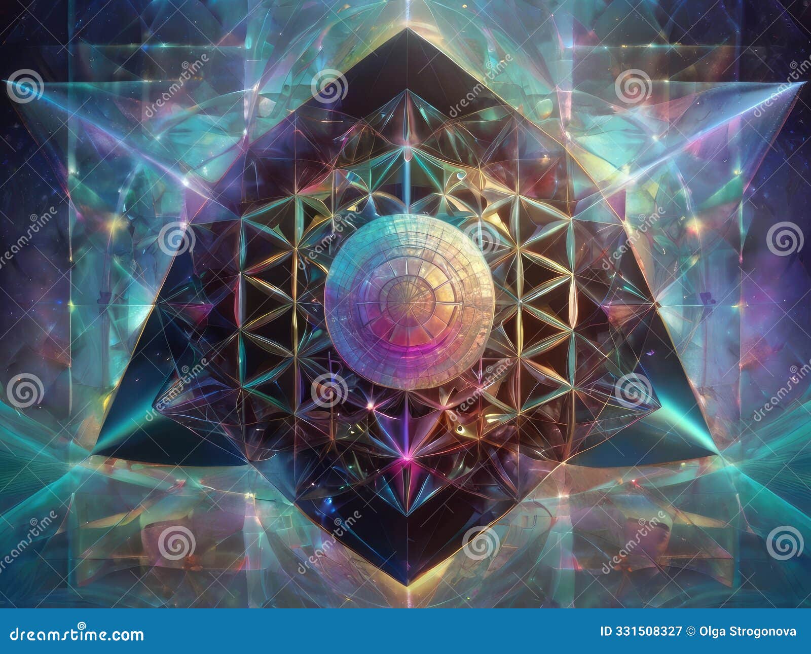 Luminous Sacred Geometry Symbols. Mysterious Background Stock Image ...