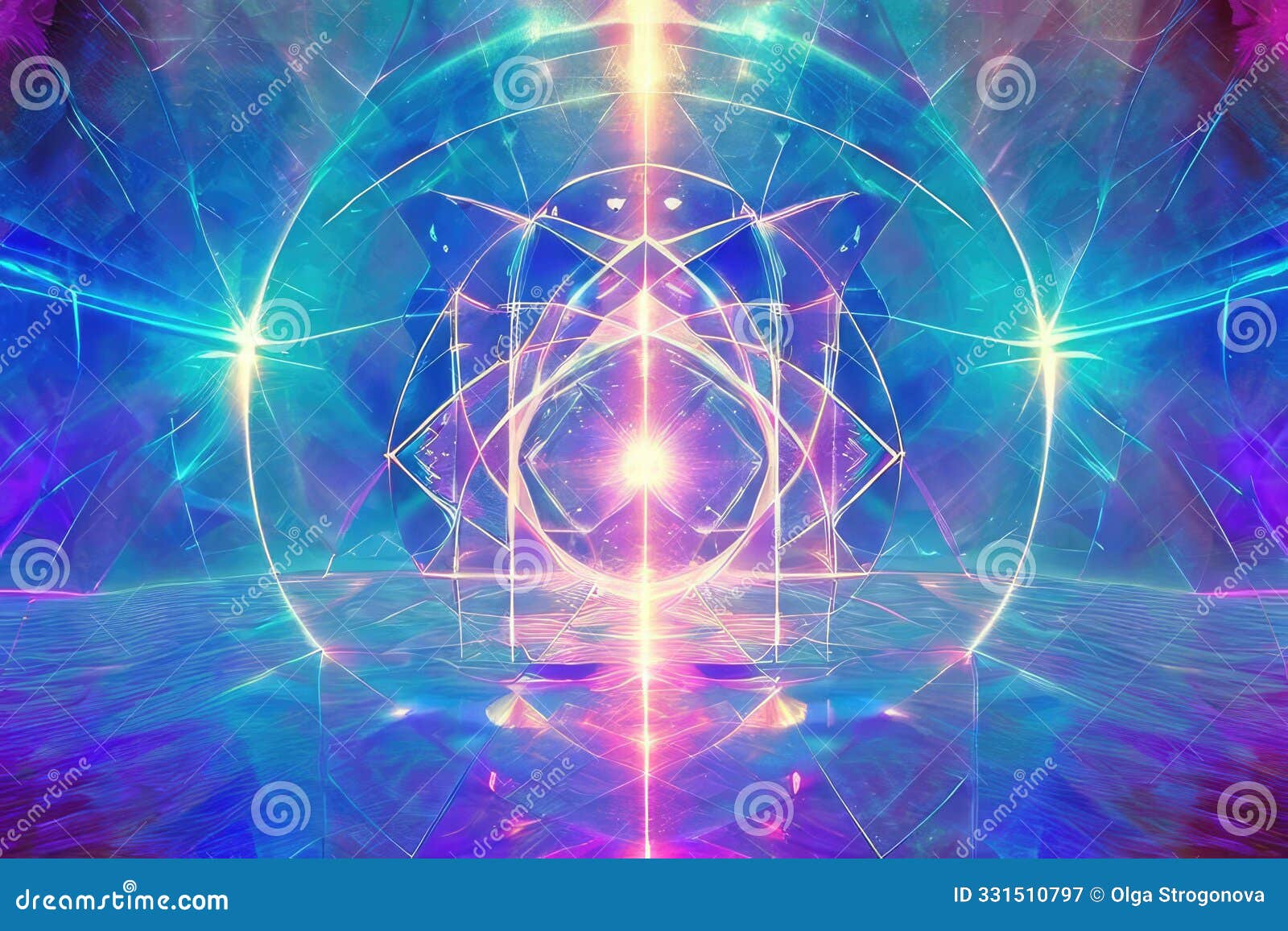 Luminous Sacred Geometry Symbols. Mysterious Background Stock Image ...