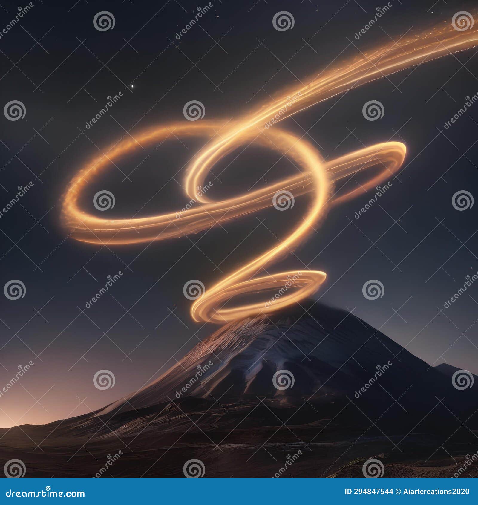 A Luminous, Serpent-like Creature Formed from the Trails of Meteors and ...