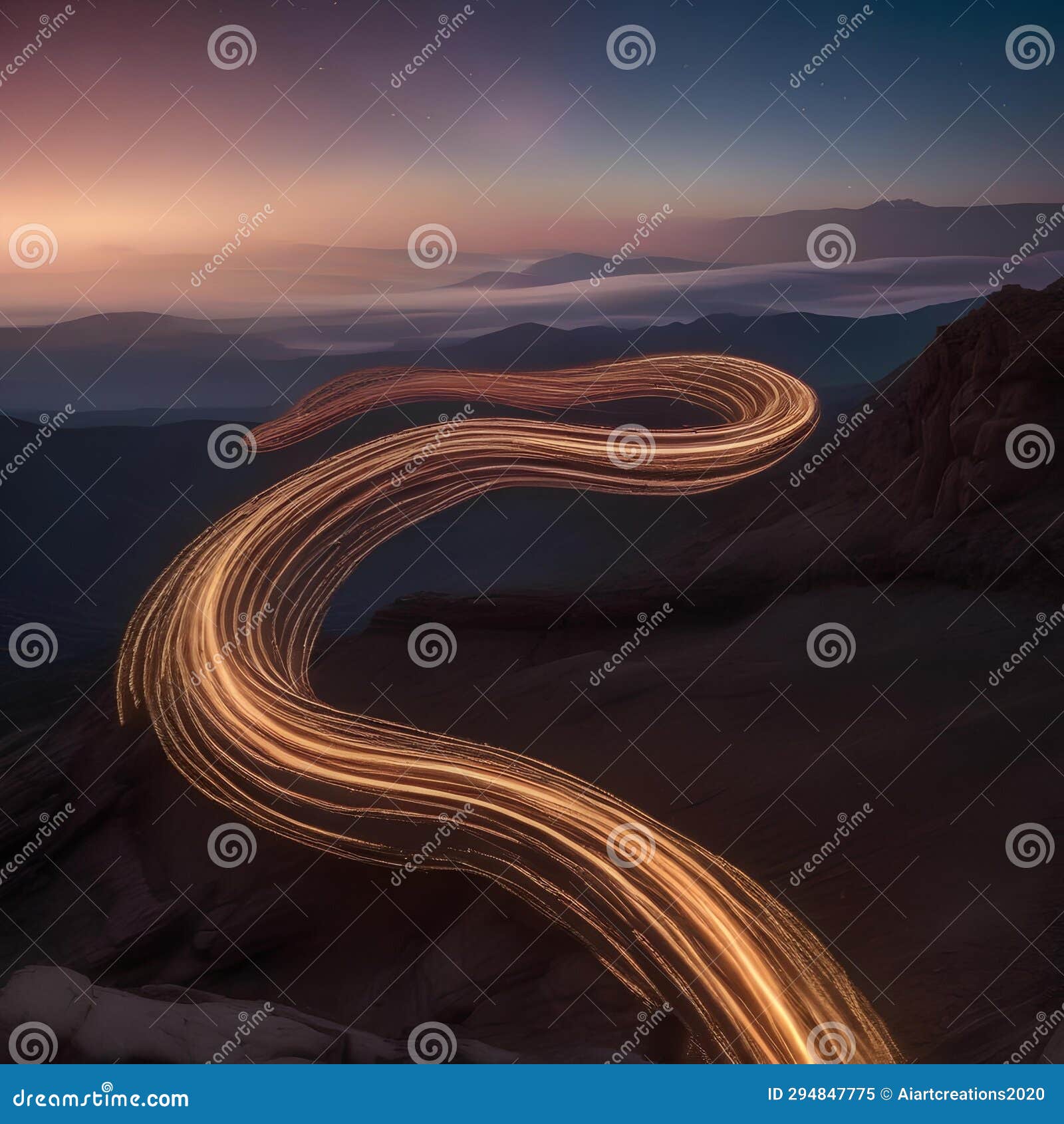 A Luminous, Serpent-like Creature Formed from the Trails of Meteors and ...