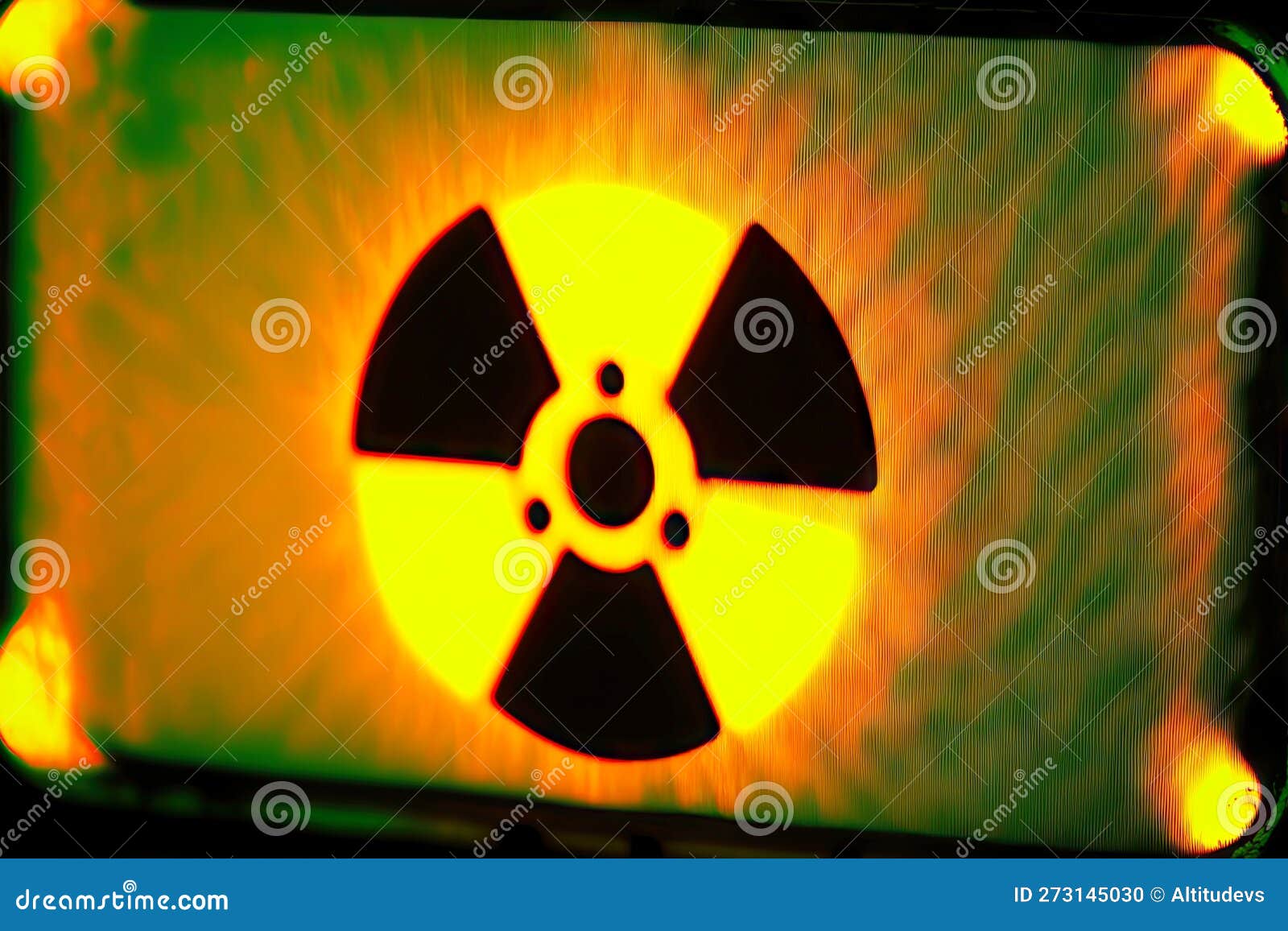 Luminous Sign in Form of Circle Which Means Radiation Hazard Stock ...