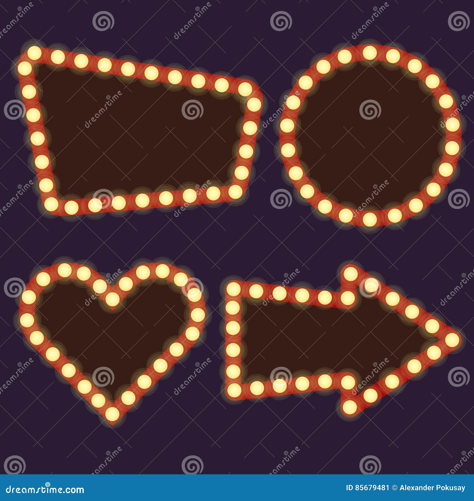 Luminous Signs Vector Illustration Stock Vector - Illustration of ...