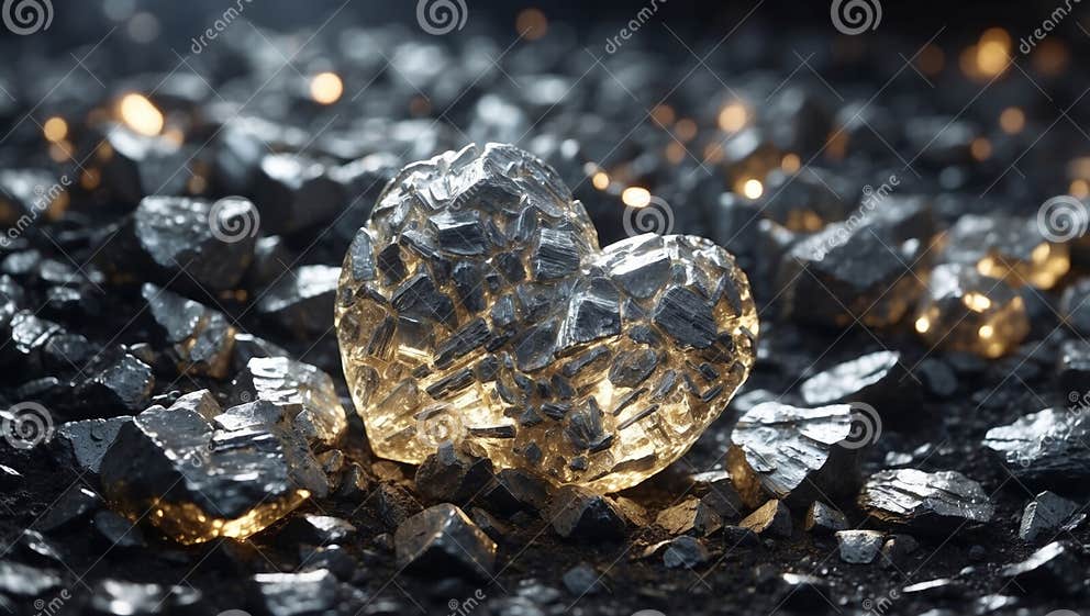 Luminous Silver Ore a Glimpse into the Metallic Heart of Mining. Stock Image - Image of peek ...