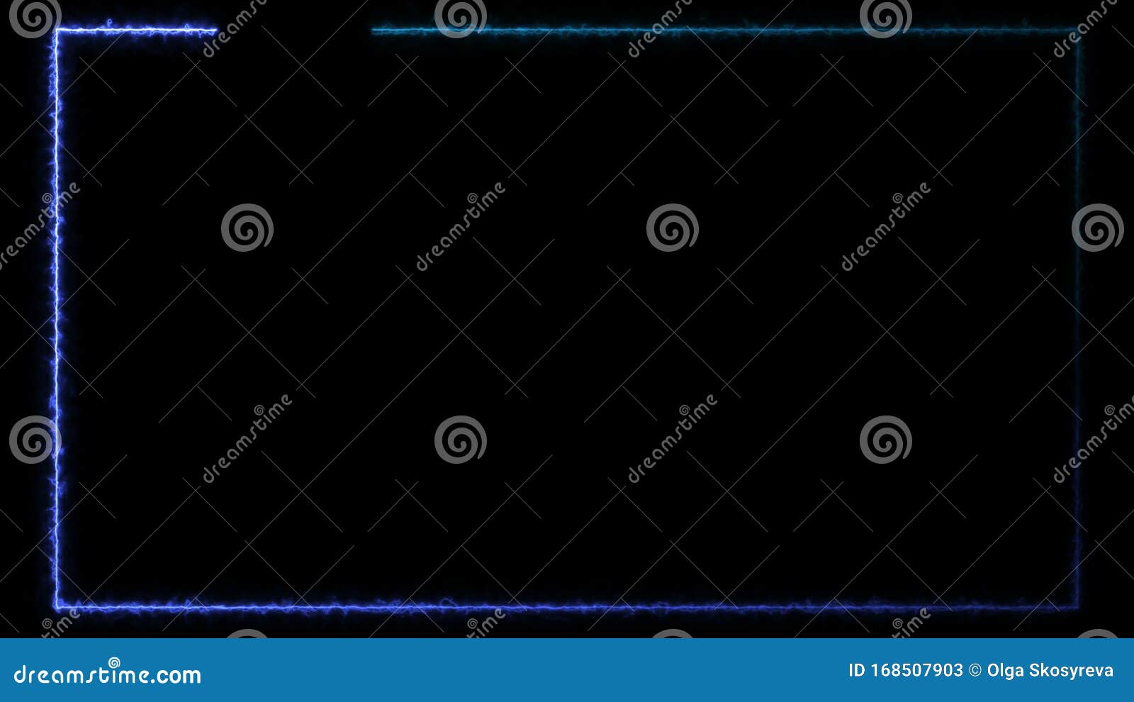 Luminous Square Frame. Neon Bright Rectangle Banner Design on Dark ...