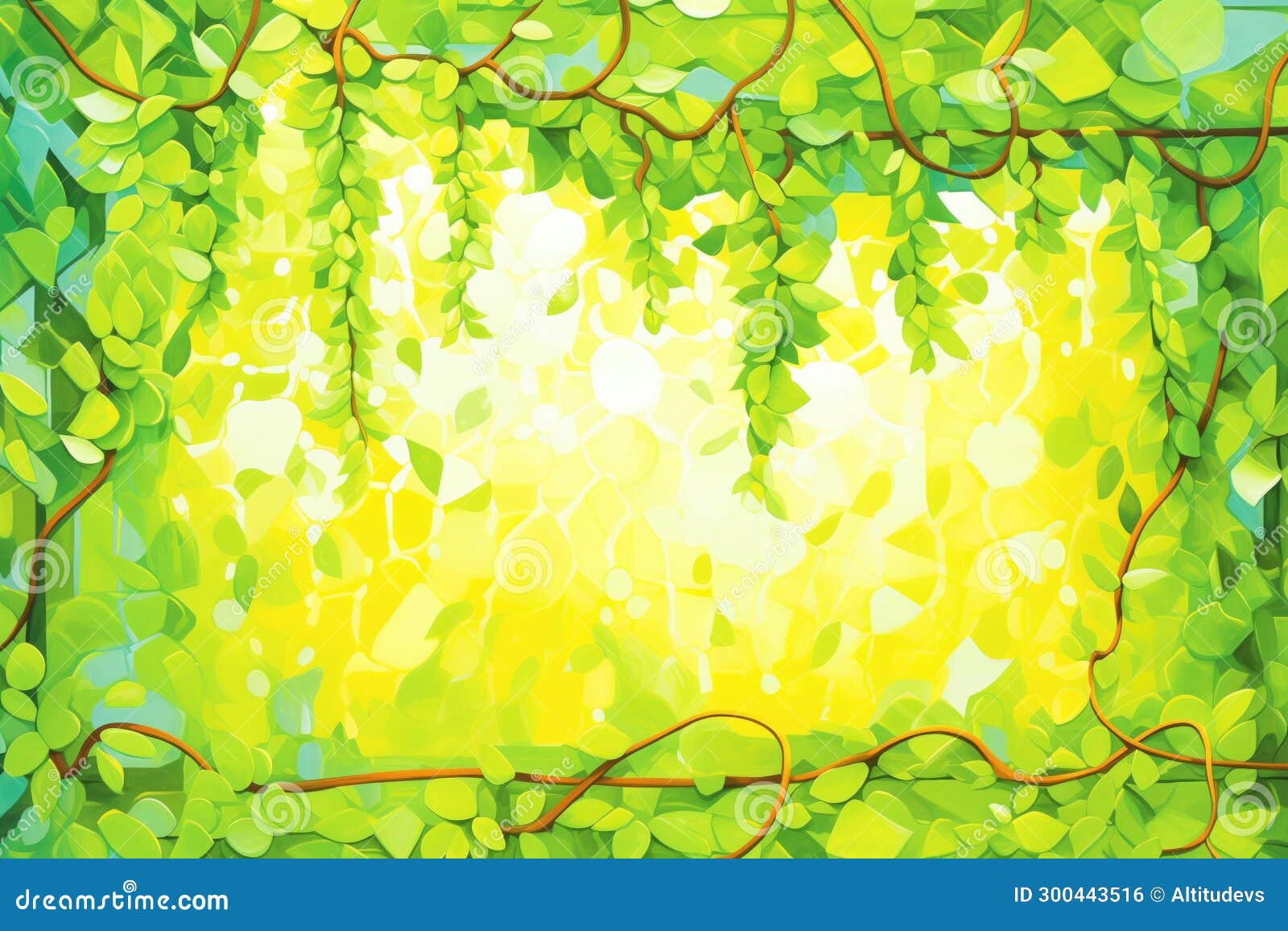 Luminous Vines Swing Across a Fluorescent Green Canopy Stock ...