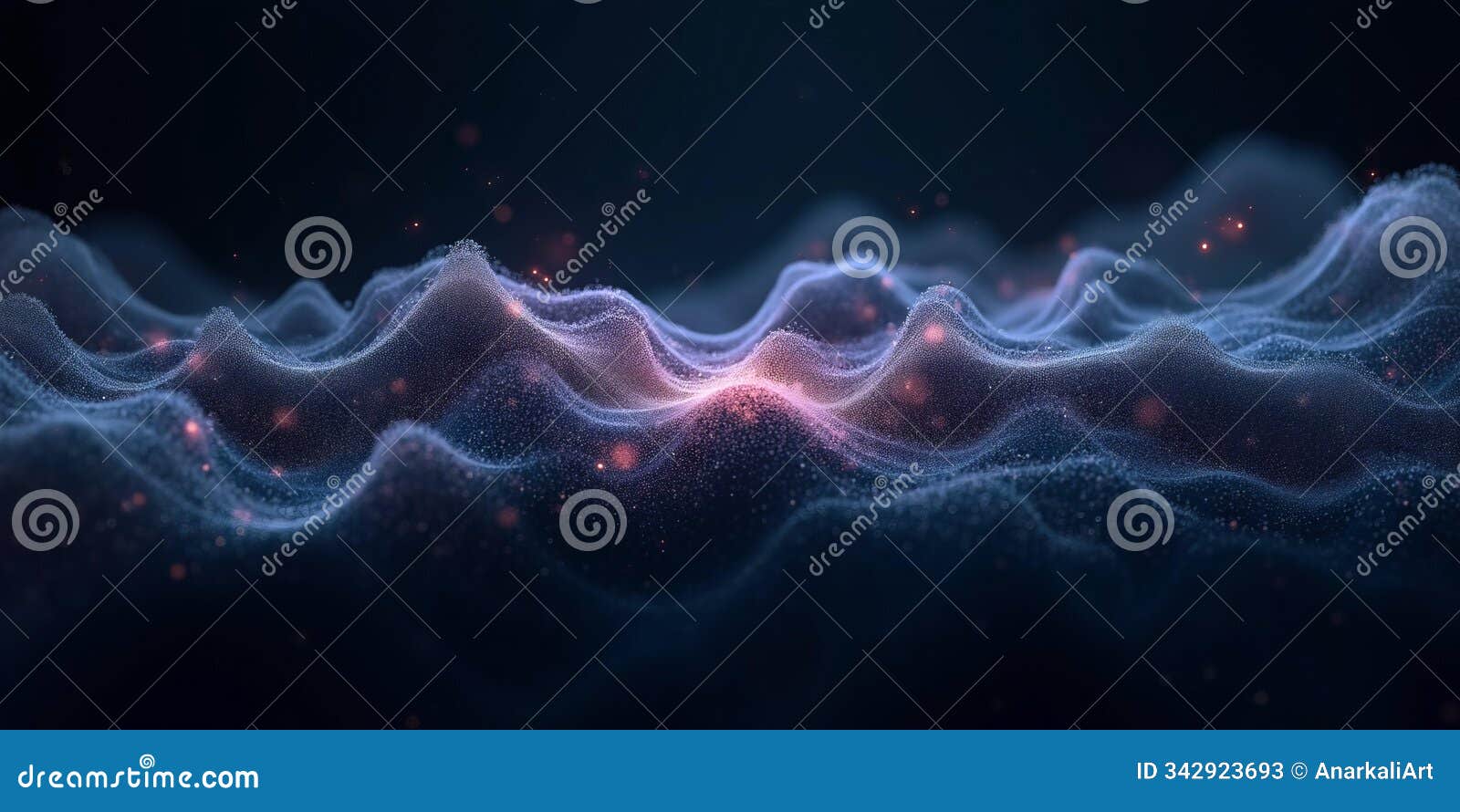 Luminous Waves Against a Dark Starry Background with Sparkling ...