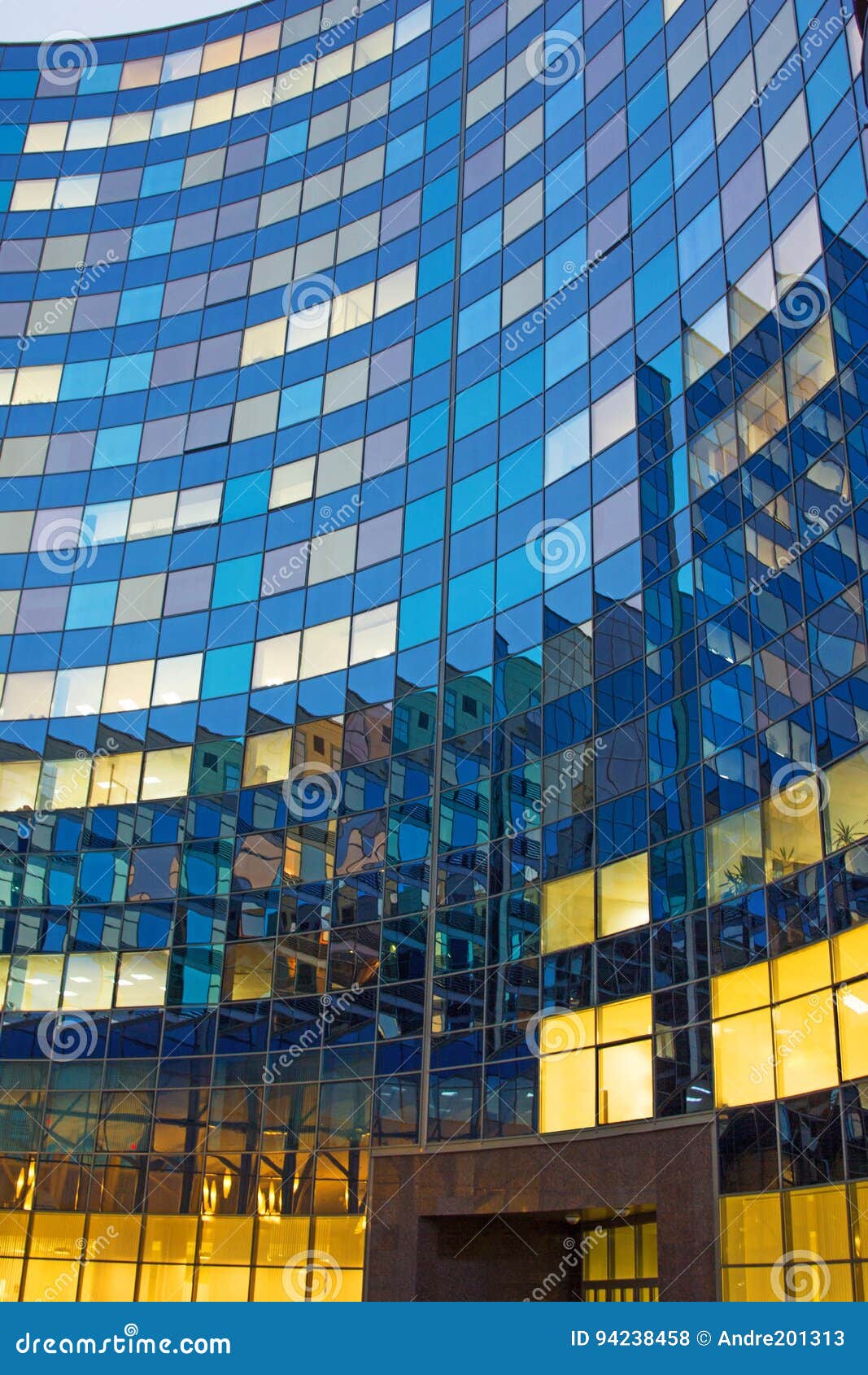 Luminous Windows of a Night Business Center Stock Photo - Image of home ...