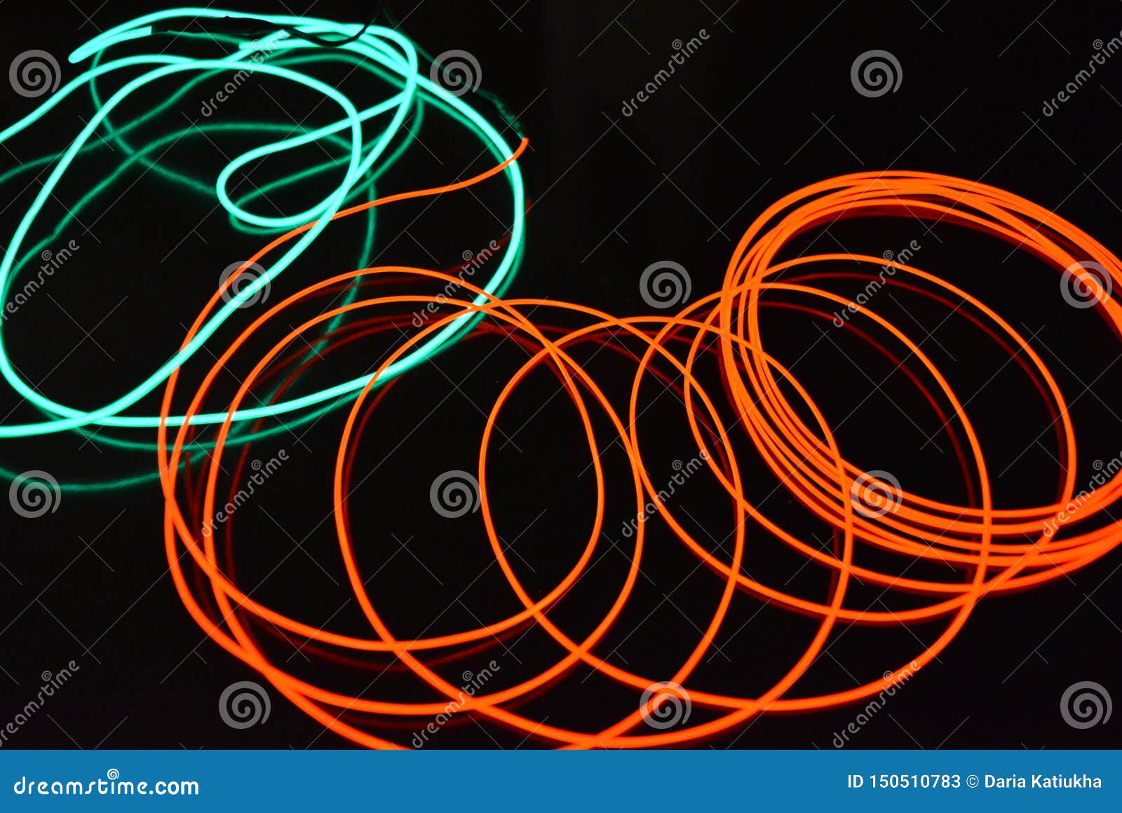 Neon Green and Red Thin Wire. Luminous Wires, Decoration and ...