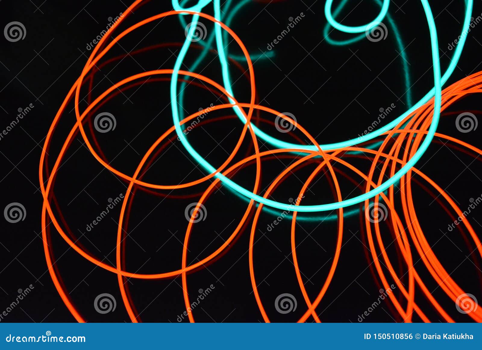 Neon Green and Red Thin Wire. Luminous Wires, Decoration and ...