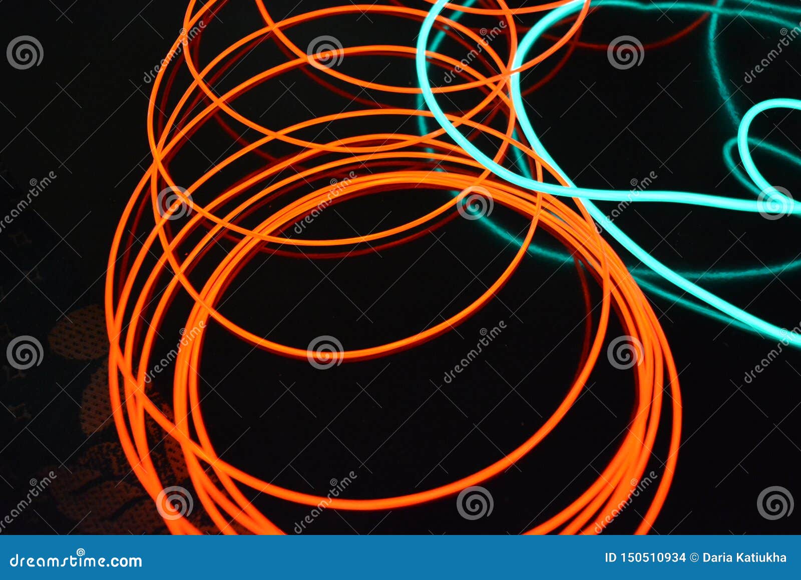 Neon Green and Red Thin Wire. Luminous Wires, Decoration and ...